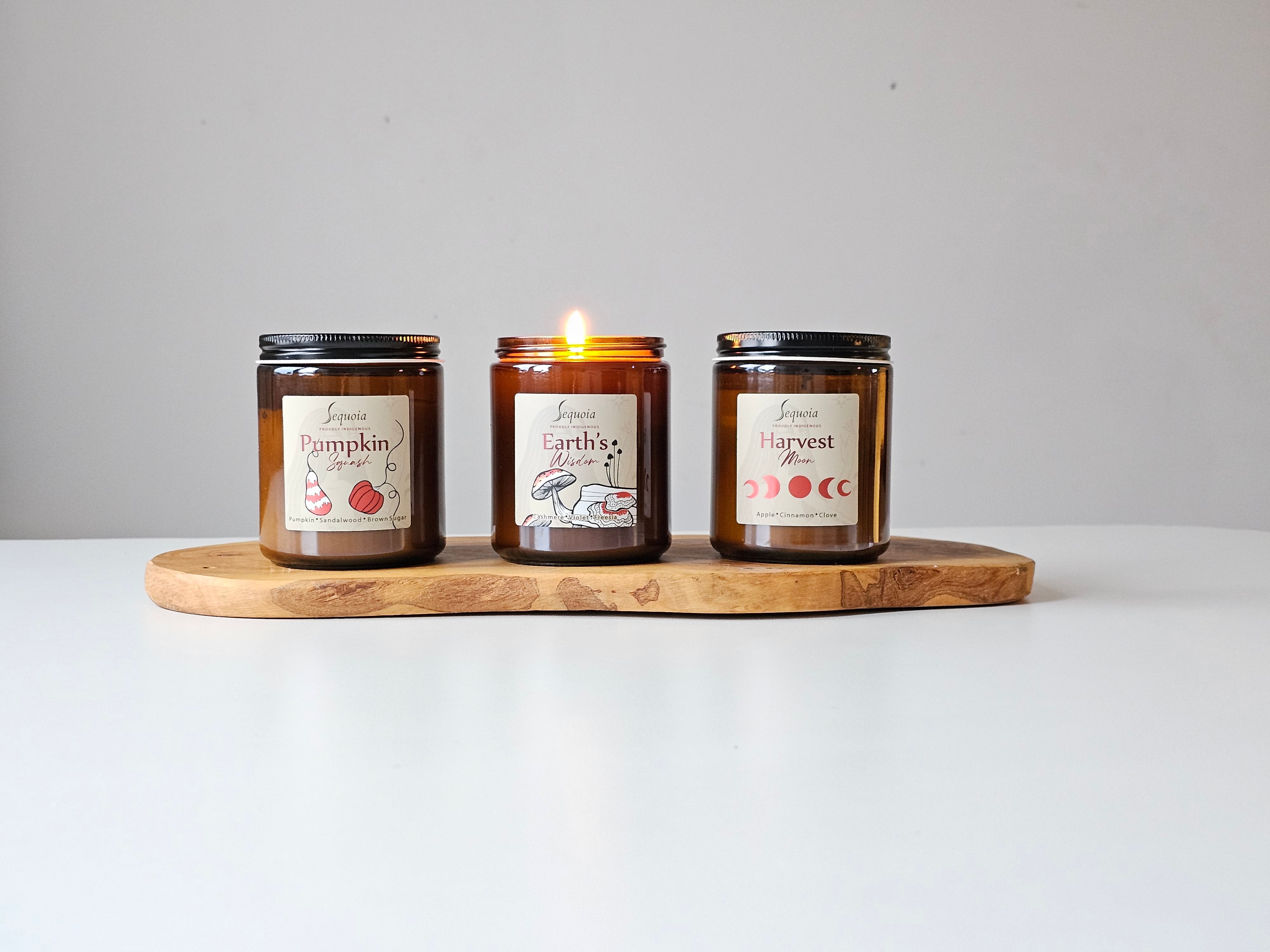 Amber Glass Candles – Sequoia Proudly Indigenous